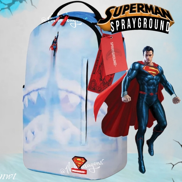 Sprayground | Bags | Sprayground Nwt Superman Blast It Unisex Backpack ...